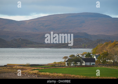 Crofts at Inveralligin on Loch Torridon, Scottish Highlands, UK Stock ...