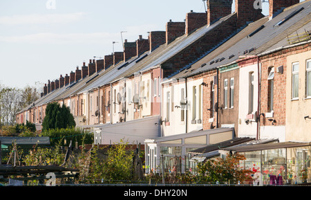 Railway Terrace, terraced houses Herrington north east England UK Stock ...