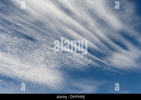 Cirrocumulus clouds and cirrus radiatus Stock Photo - Alamy