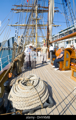 Deck of the James Craig Tall Ship, Sydney, Australia Stock Photo - Alamy