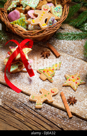 basket of christmas gingerbread cookies, food and holiday Stock Photo ...