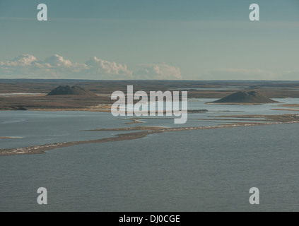 An aerial view of a pingo formation near Tuktoyaktuk Stock Photo - Alamy