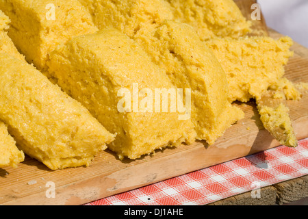 Corn porridge - traditional east European food made of corn flour ...