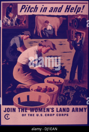 Women's Land Army poster, World War Two Stock Photo - Alamy