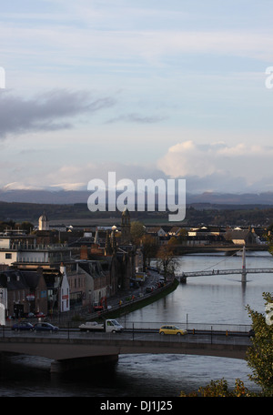 Ben Wyvis and River Ness Inverness Scotland November 2013 Stock Photo ...
