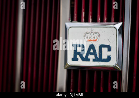 Vintage RAC badge on the front of an old Austin car from the 1930s ...
