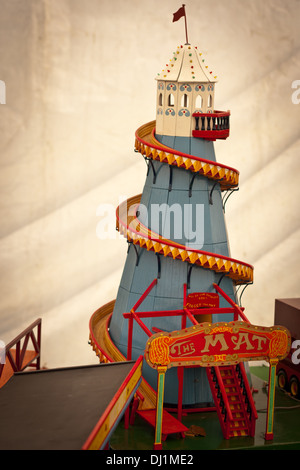 Miniature circus, carnival fairground rides hand built and seen at a ...