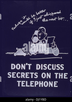 This wartime propaganda poster warns against discussing work details ...