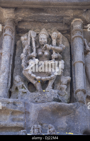 Carving Sculpture of Goddess Chamunda on the Shiv Temple, Baijnath ...