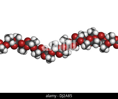 Polylactic acid (PLA, polylactide) bioplastic, chemical structure ...