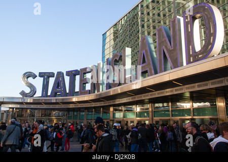 Ferry Sign, Staten island ferry terminal, New York, United States of ...