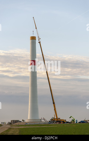 Assembly of a mast for a wind generator Stock Photo - Alamy