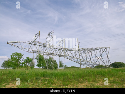 A power transmission pole ready to be mounted Stock Photo - Alamy