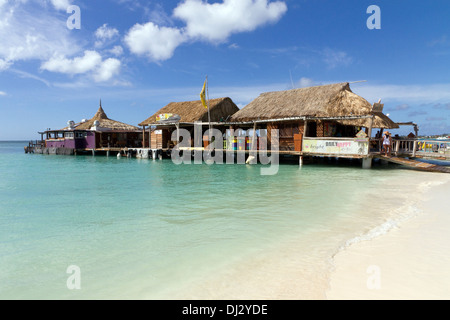 Pelican Pier beach bar and restaurant, Palm Beach, Aruba, Caribbean ...