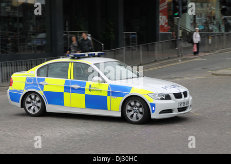 Scottish Police car in yellow and white livery. Scotland, UK Stock ...