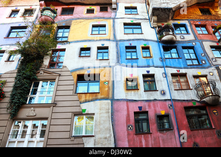 Hundertwasser house in Vienna Austria - modern architecture background ...