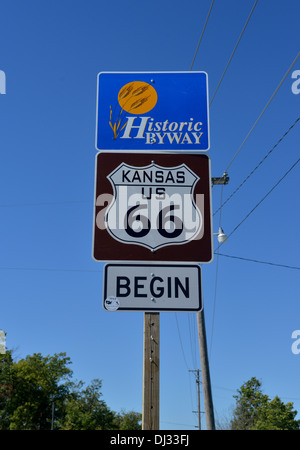 Route 66 sign. Begin Historic Route 66 sign for the start of Route 66 ...