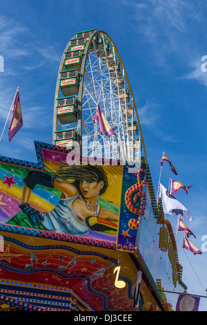 A photograph of the ferris wheel at the Herbstmesse (Autumn Fair) in ...