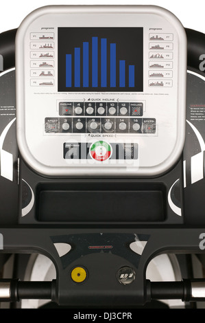 An exercise treadmill on a plain background. Isolated on white ...