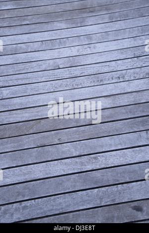 A close up shot of timber decking Stock Photo - Alamy