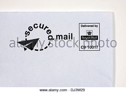 Delivered by Royal Mail postage paid GB stamped on envelope Stock Photo ...