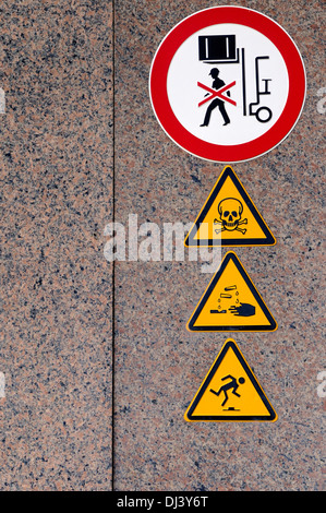 Poison (gift). Toxic. Danger. Security. Alarm. Signs on wall Stock ...