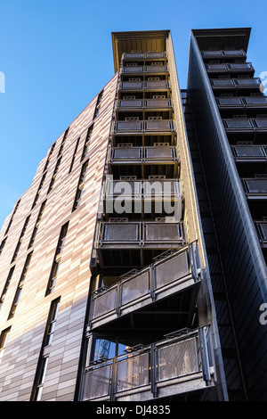 Modern multi-storey housing at Wharton Square in central Edinburgh ...