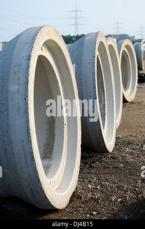 road works - concrete pipes Stock Photo - Alamy