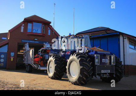 The lifeboat at Old Hunstanton on the North Norfolk coast behind its ...