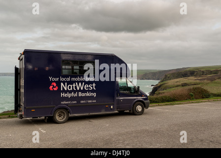 Mobile banking van in Cornwall Stock Photo - Alamy
