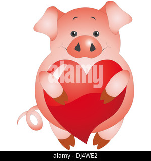 Pig heart, illustration Stock Photo - Alamy