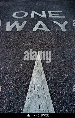 One way road marking Stock Photo - Alamy