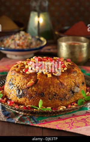 Chicken Maqlooba. Upside down chicken and rice dish. Middle East Food ...