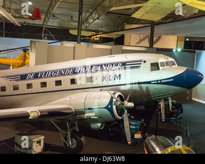 KLM (Lockheed) Constellation passenger plane interior, with passengers ...