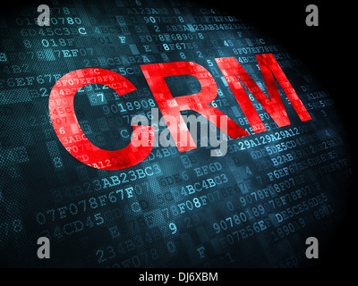 Business concept: E-CRM on Digital Data Paper background Stock Photo ...