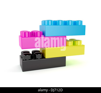 CMYK block concept isolated on white background Stock Photo - Alamy