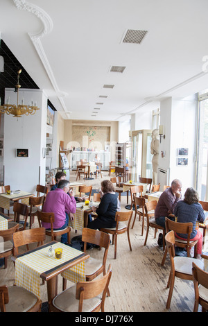 Cafe Sibylle Terrace, Karl Marx Allee Street, Berlin; Germany Stock ...