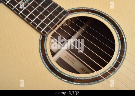 Acoustic guitar rosette and sound hole Stock Photo - Alamy
