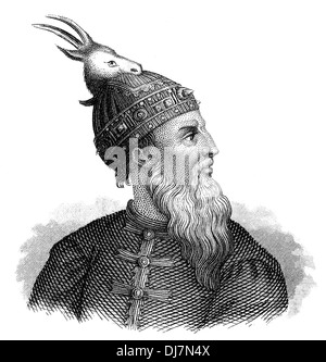 Engraving of Skanderbeg (1405-1468) a 15th-century Albanian nobleman ...