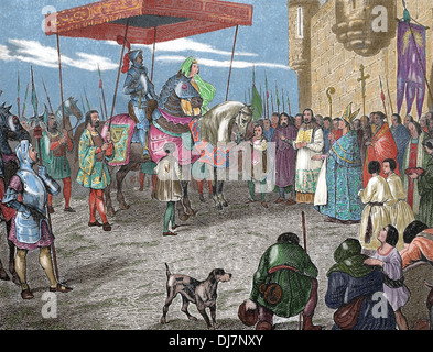 Europe. Middle Ages. Feudal Society (9th-15th century). Hall of a ...