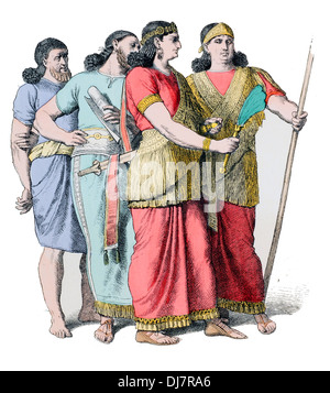 Pre Christian BC Assyria Court Official Archer and Peasant Stock Photo ...