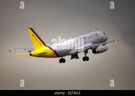 Germanwings Airbus A318 taking off at London Heathrow Airport Stock ...