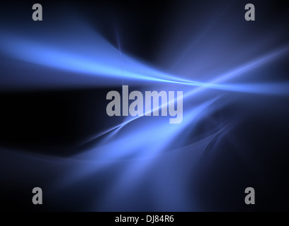 Abstract blue fractal lights, 3d render backdrop, computer generating ...
