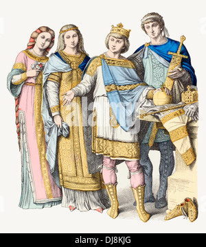 8TH CENTURY EUROPE. CAROLINGIAN EMPIRE. Empire of Charlemagne, 1880 old ...