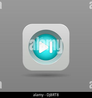 Next arrow icon isolated on 3d blue round button abstract illustration ...