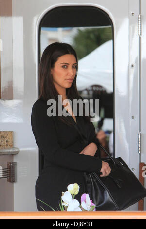 Kim Kardashian at a yacht at Cannes port during the 65th Cannes Film ...