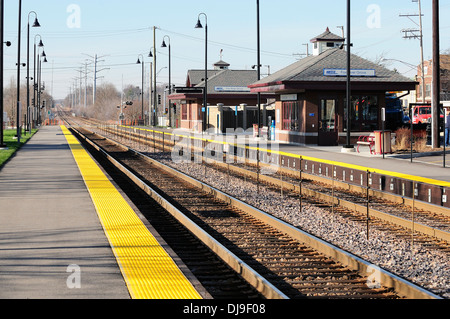 Suburban commuter rail line Stock Photo - Alamy