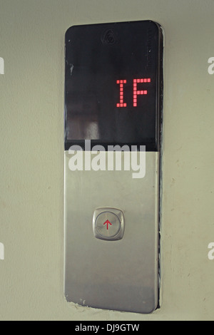 Button outside an elevator or lift Stock Photo - Alamy