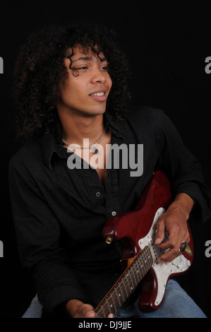 Grooving Guitar Man Stock Photo - Alamy