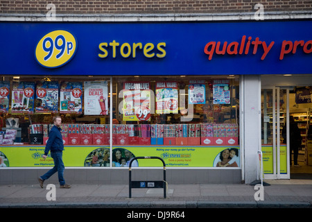 99p store front on high street London Stock Photo - Alamy